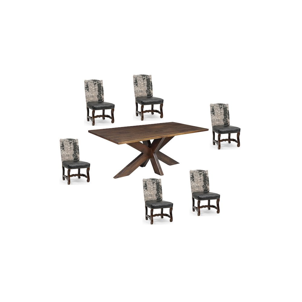 Taran Designs Renith 7-piece Live Edge Solid Wood Dining Set - Walmart.com