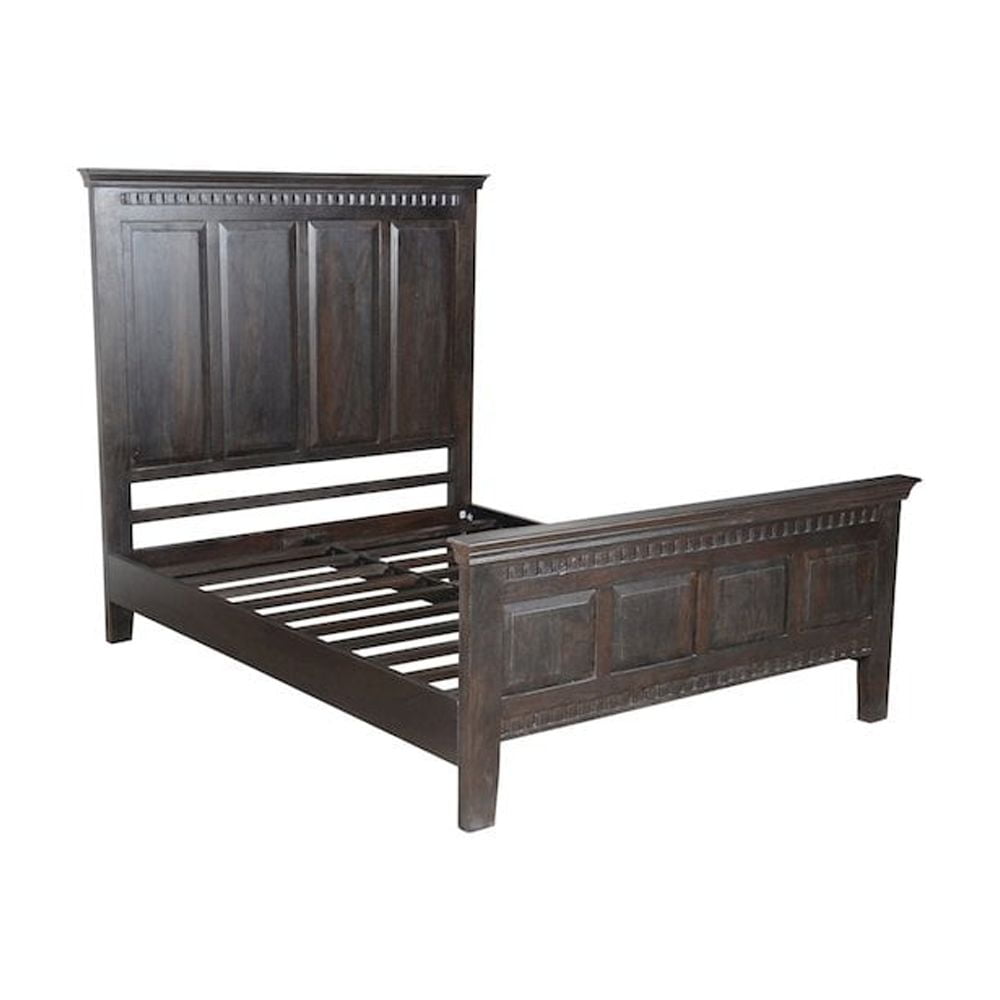 Taran Designs Solid Wood Queen Panel Bed in Dark Brown - Walmart.com