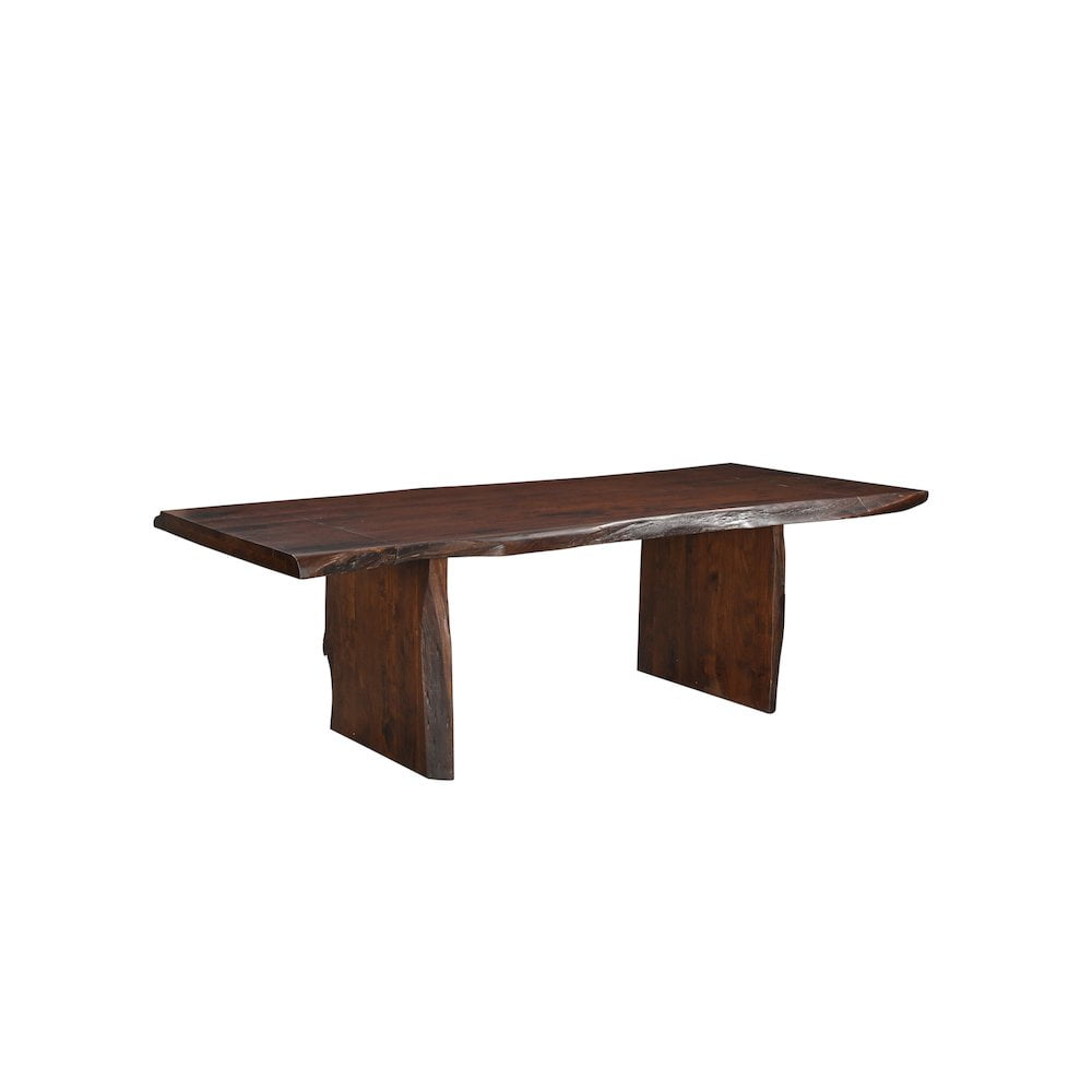 Taran Designs Werrick 72" Live Edge Solid Wood Dining Table in Dark ...