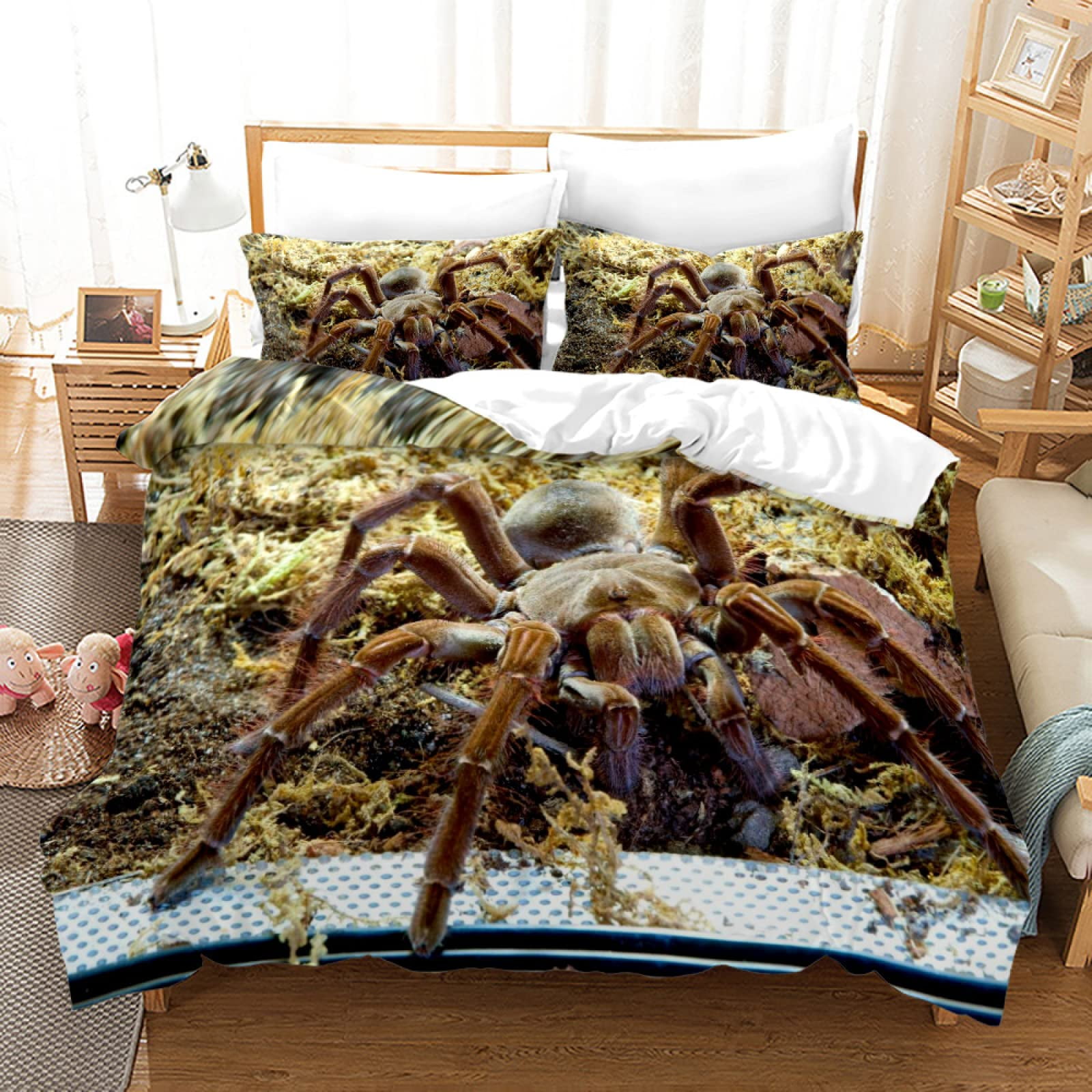 Tarantula Print Bedding 3D Print Black Brown Spider Comforter Cover Set ...