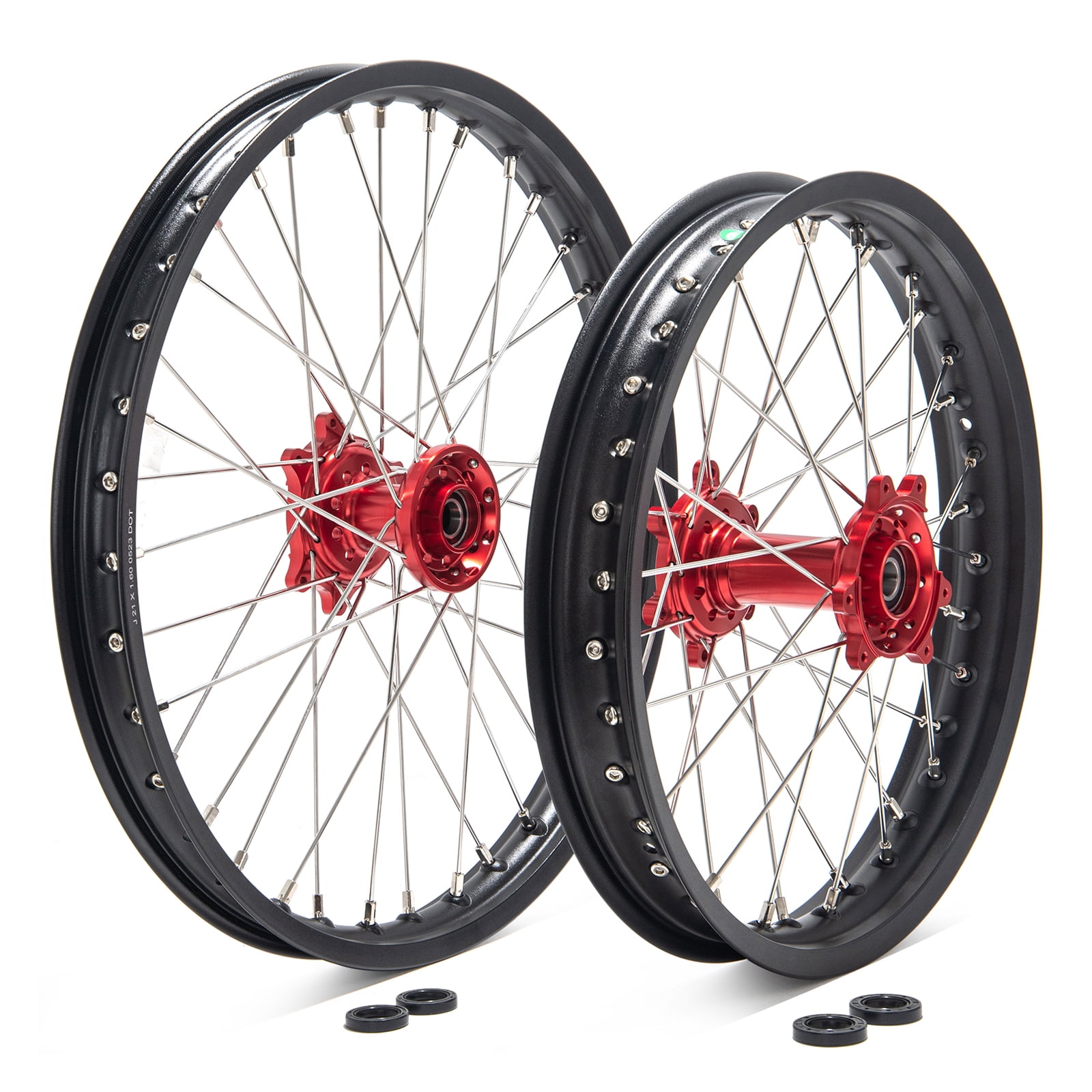 Tarazon 21" x 18" Front Rear Wheels Rim Red Hubs for Surron Ultra Bee ...
