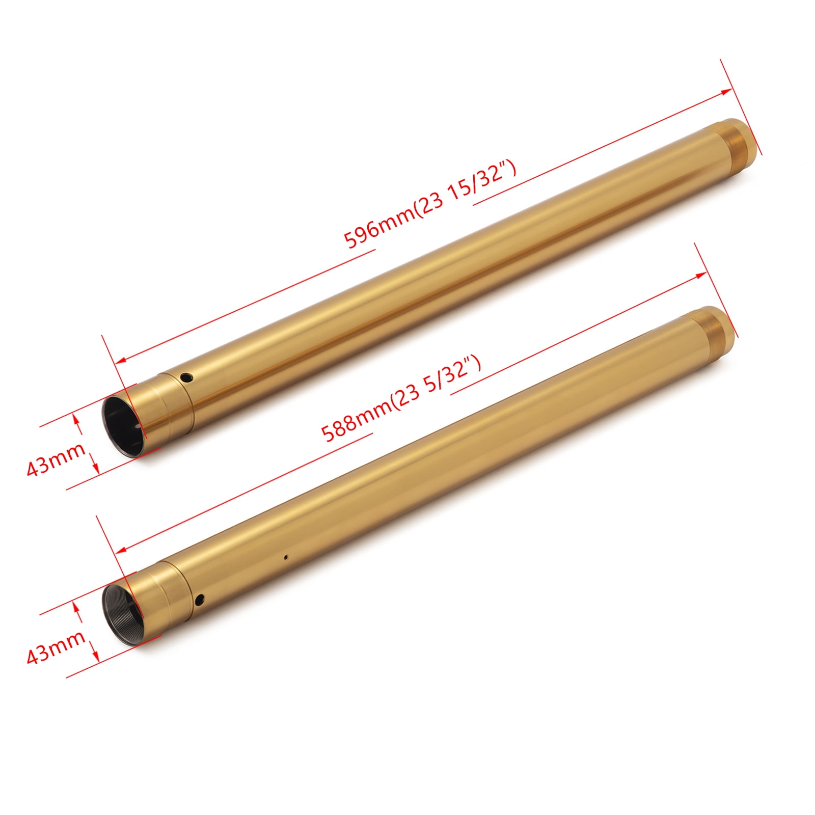 Tarazon Chrome Gold 43mm Fork Tube 48705-09 For Harley VRSCF V-Rod ...