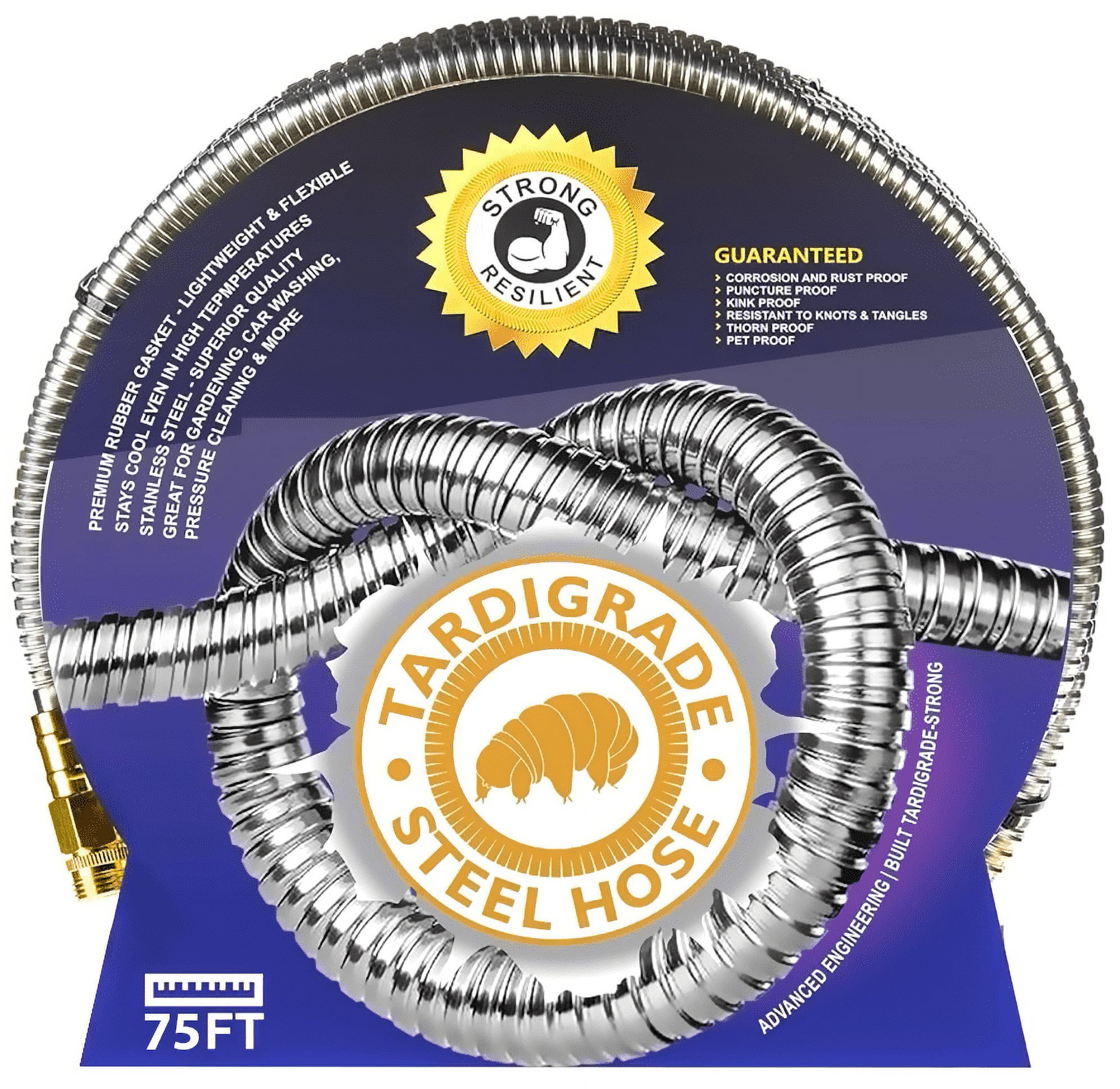Tardigrade Steel Hose - metal garden hose 75 FT, 304 Stainless Steel ...