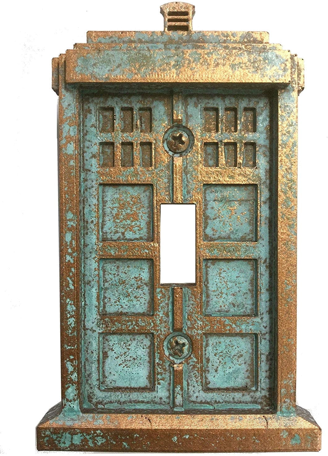 Tardis (Dr Who) Light Switch Cover (Custom) (Copper/Patina) - Walmart.com
