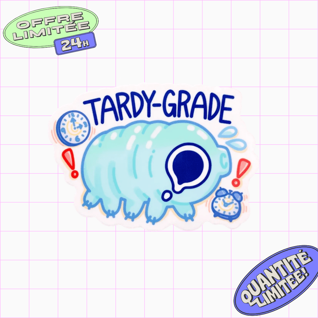 Tardy-Grade Sticker | Funny Tardigrade Creature Design | Cute Water ...