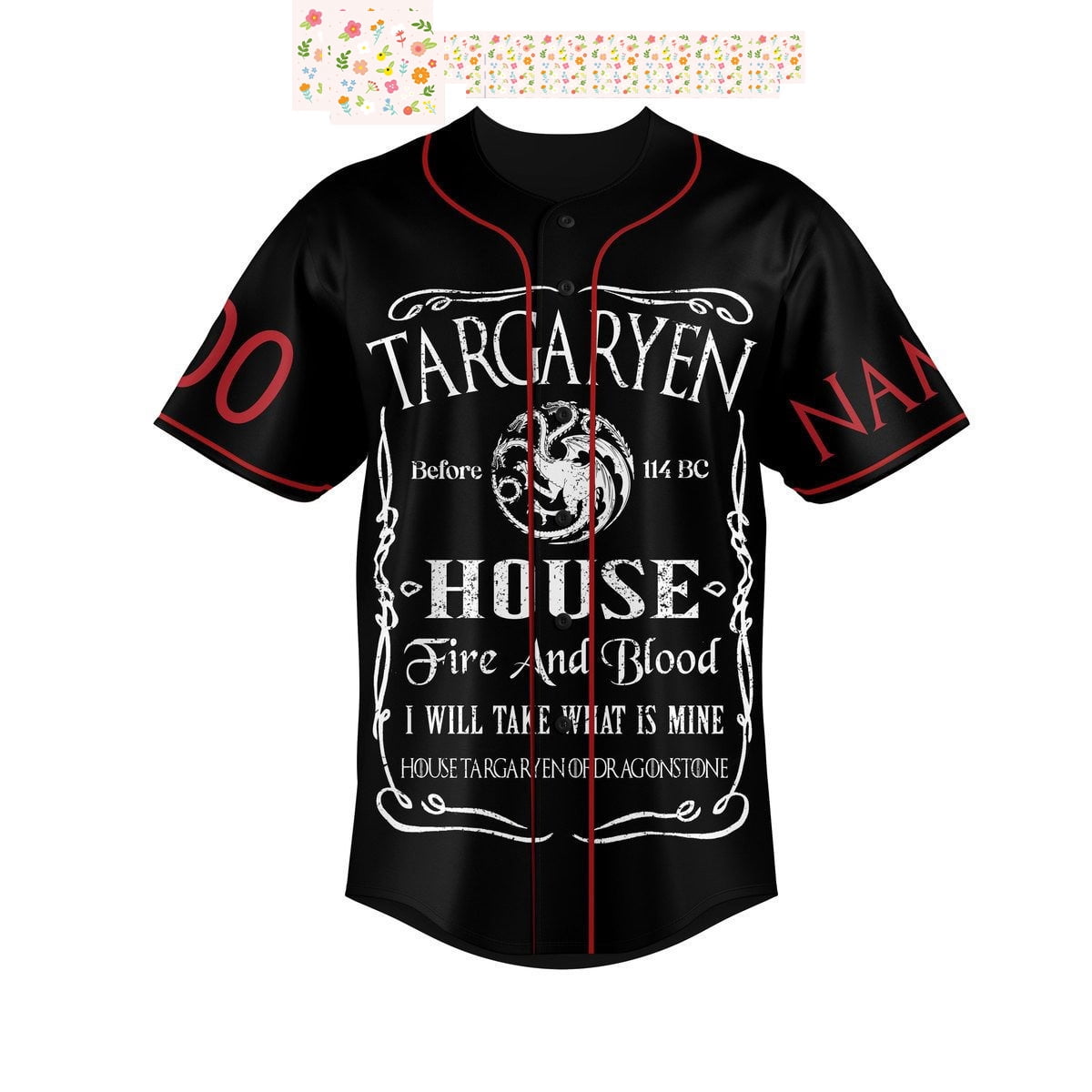 Targa Ryen Fire And Blood House Of Dragonstone Personalized Baseball ...