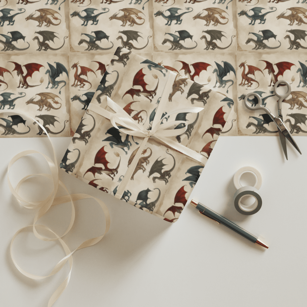 Targaryen Dragons, Vintage Fantasy Artwork, Wrapping paper sheets ...