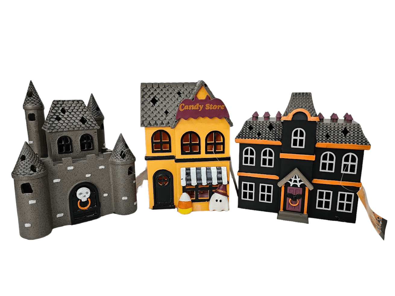 Target Bullseye Halloweeen Village Houses Haunted House Candy Store ...
