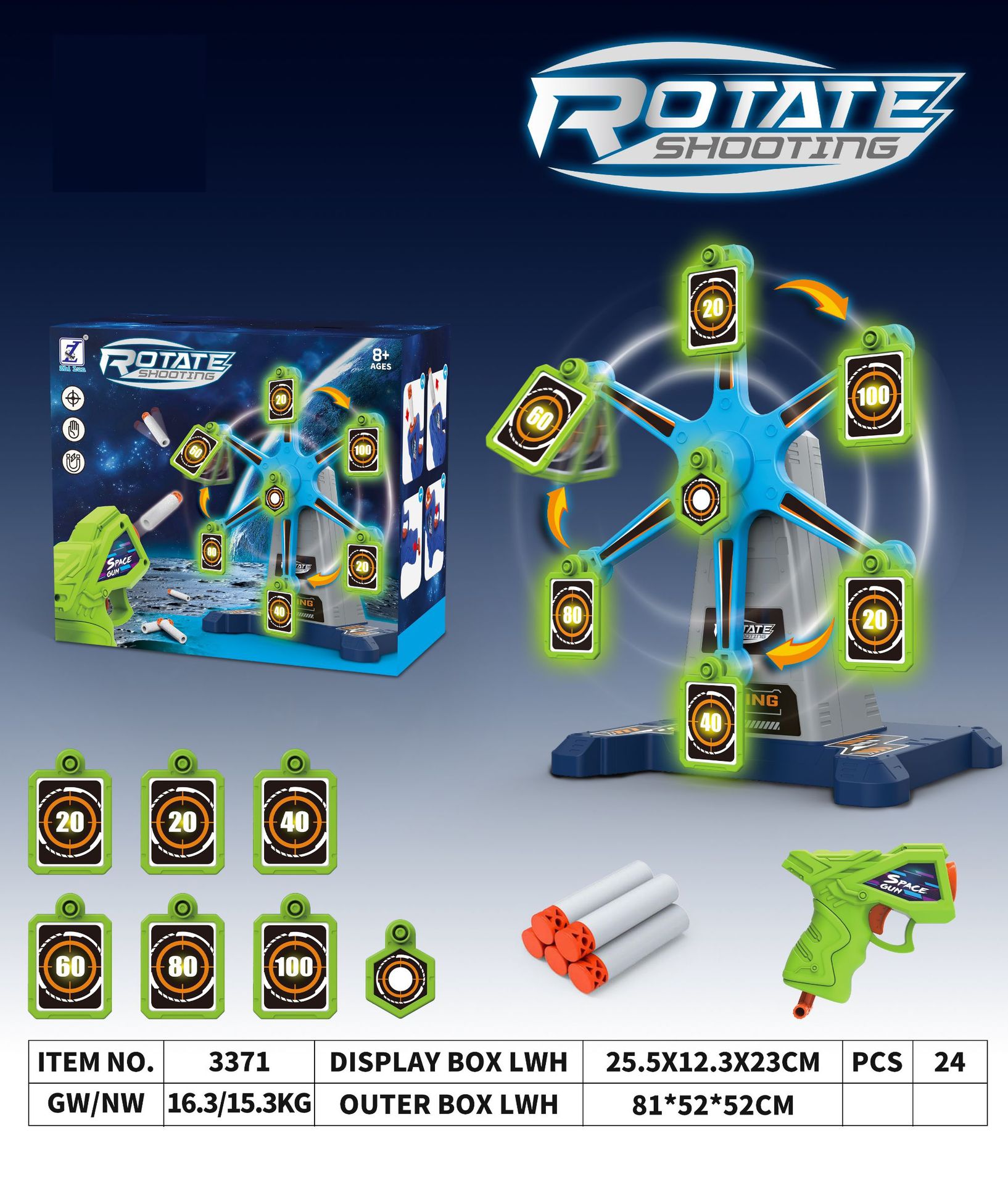 Target Practice Kids Toy Set, USB 2in1 Luminous Electric Hover Target ...