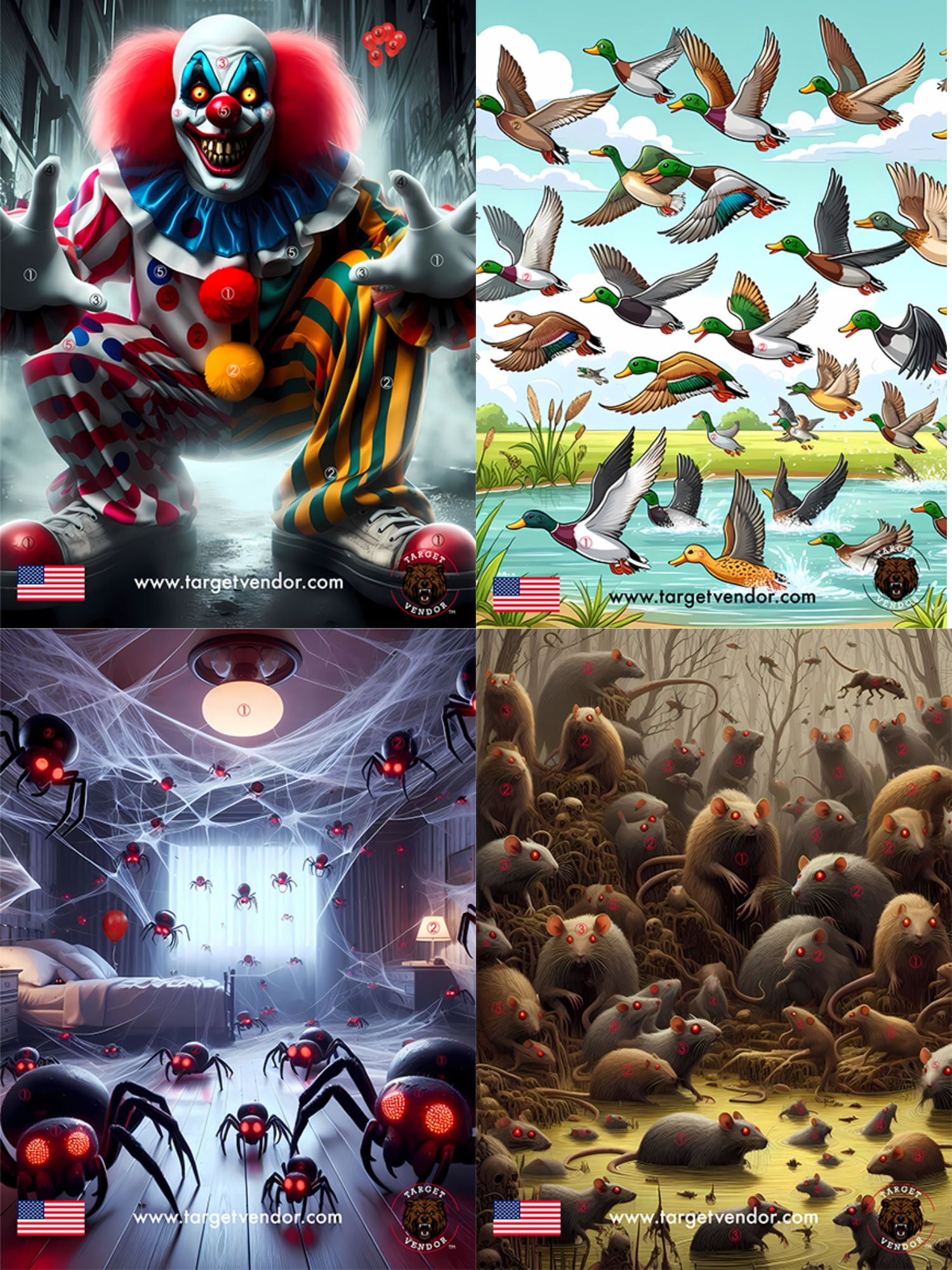 Target Vendor Fun Games Series Paper Shooting Targets Full Color 17” x ...