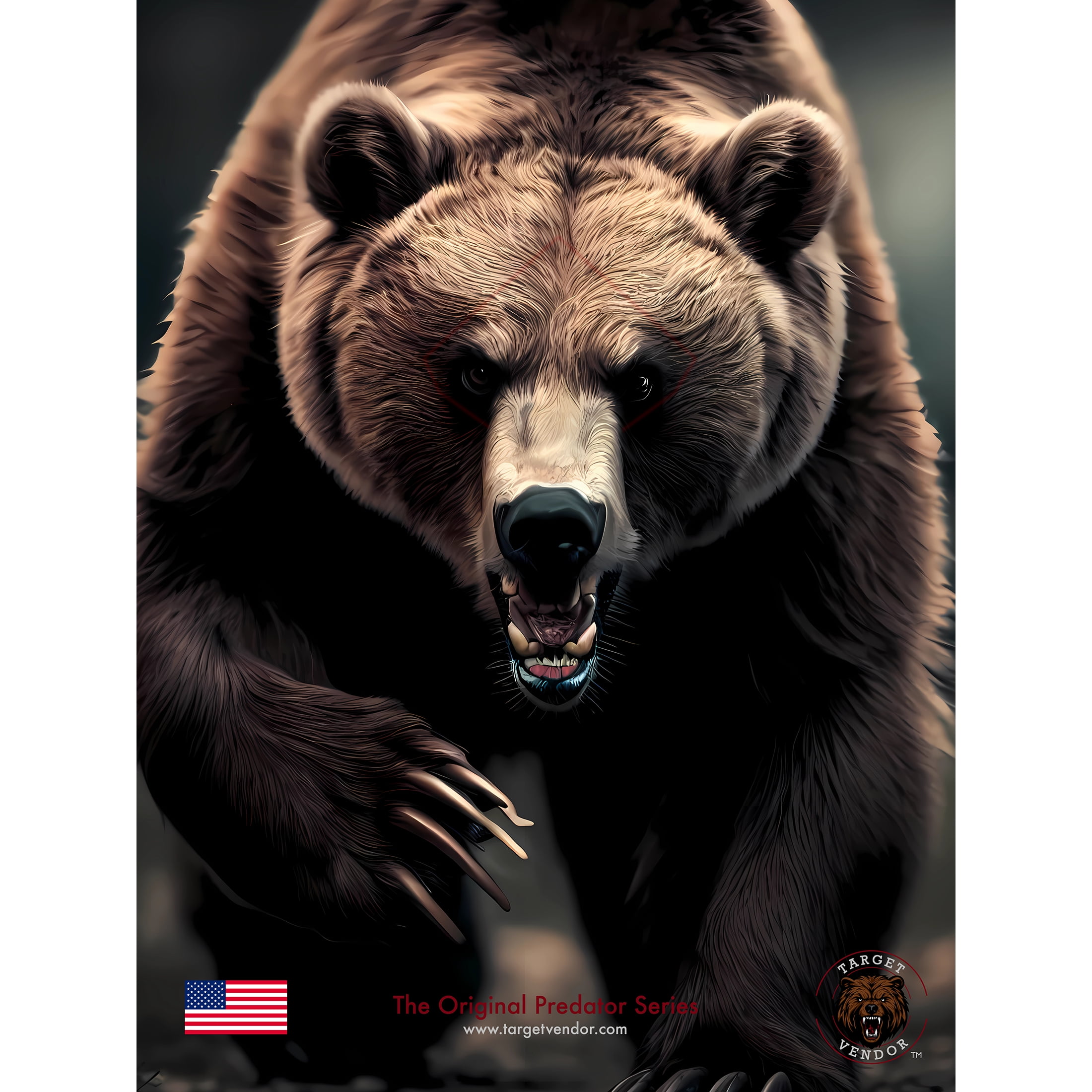 Target Vendor Grizzly Bear Fun Paper Shooting Targets Full Color 18” x ...