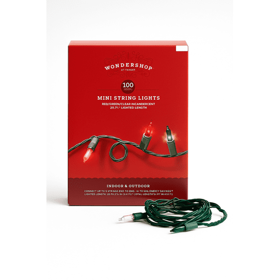 Target Wondershop 100ct Mini Lights Red~Green~Clear~24’6” Steady or ...