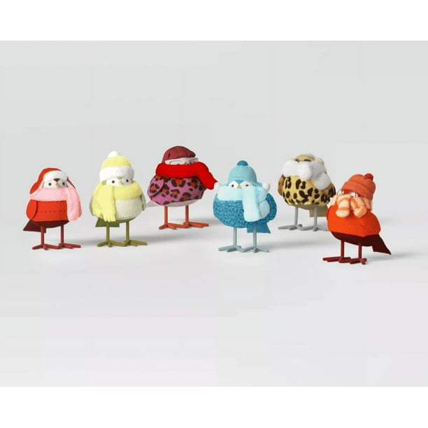 Target Wondershop 6pc Featherly Friends Fabric Bird Holiday Figurine ...