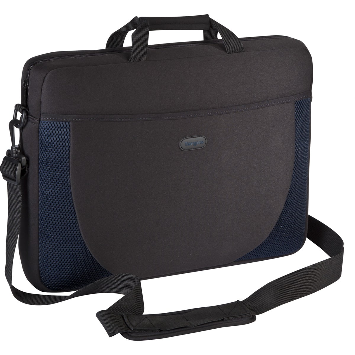 Targus 17" Slipskin Sleeve with Strap,TBT240US, Black with Blue Accents ...