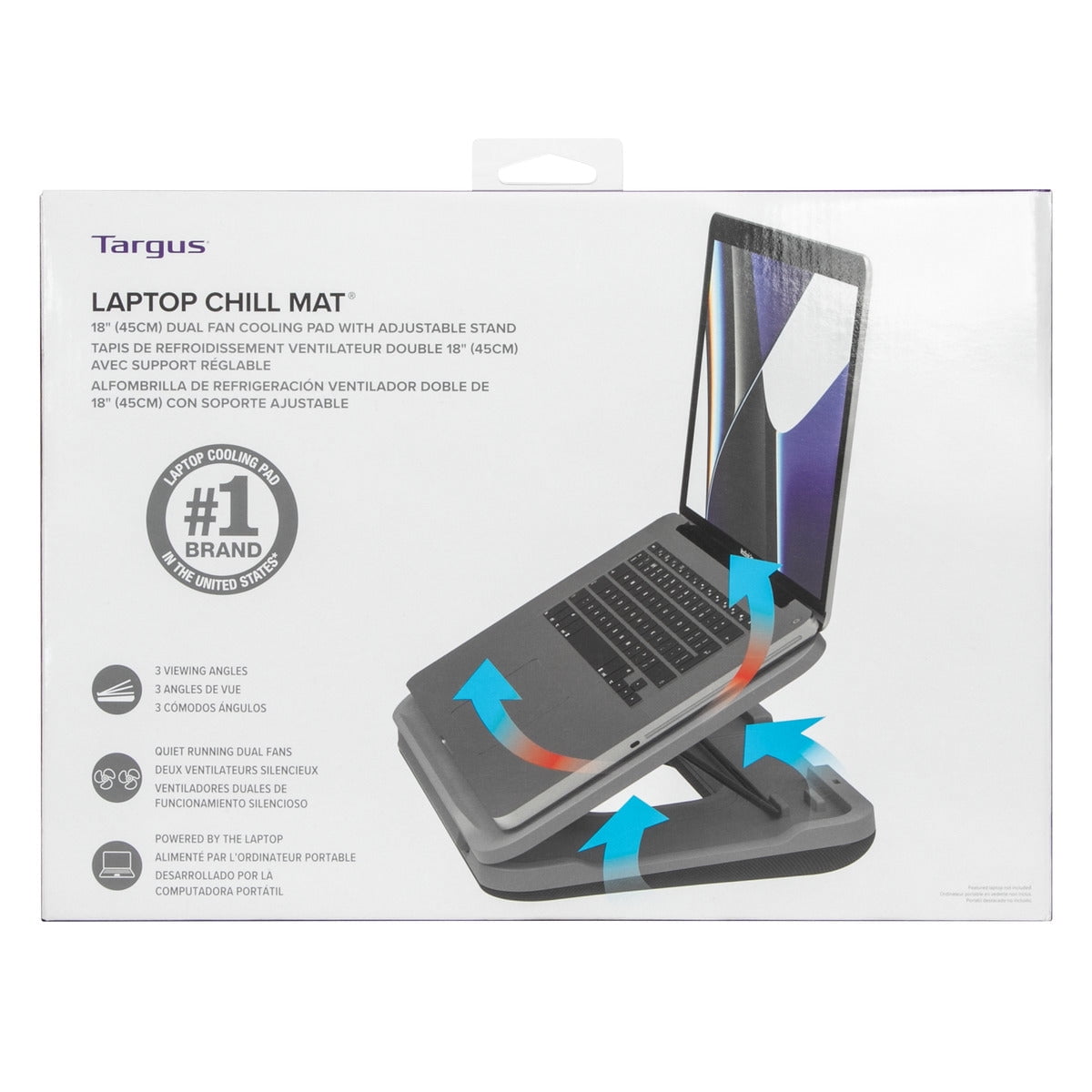 Targus 18-inch Dual Fan Chill Mat with Adjustable Stand, AWE90GL, Gray - Walmart.com