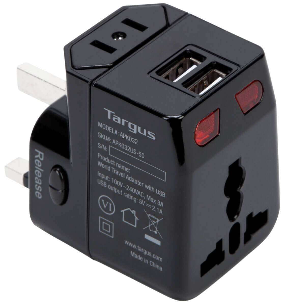 Targus World Travel Power Adapter with Dual USB Charging Ports ...