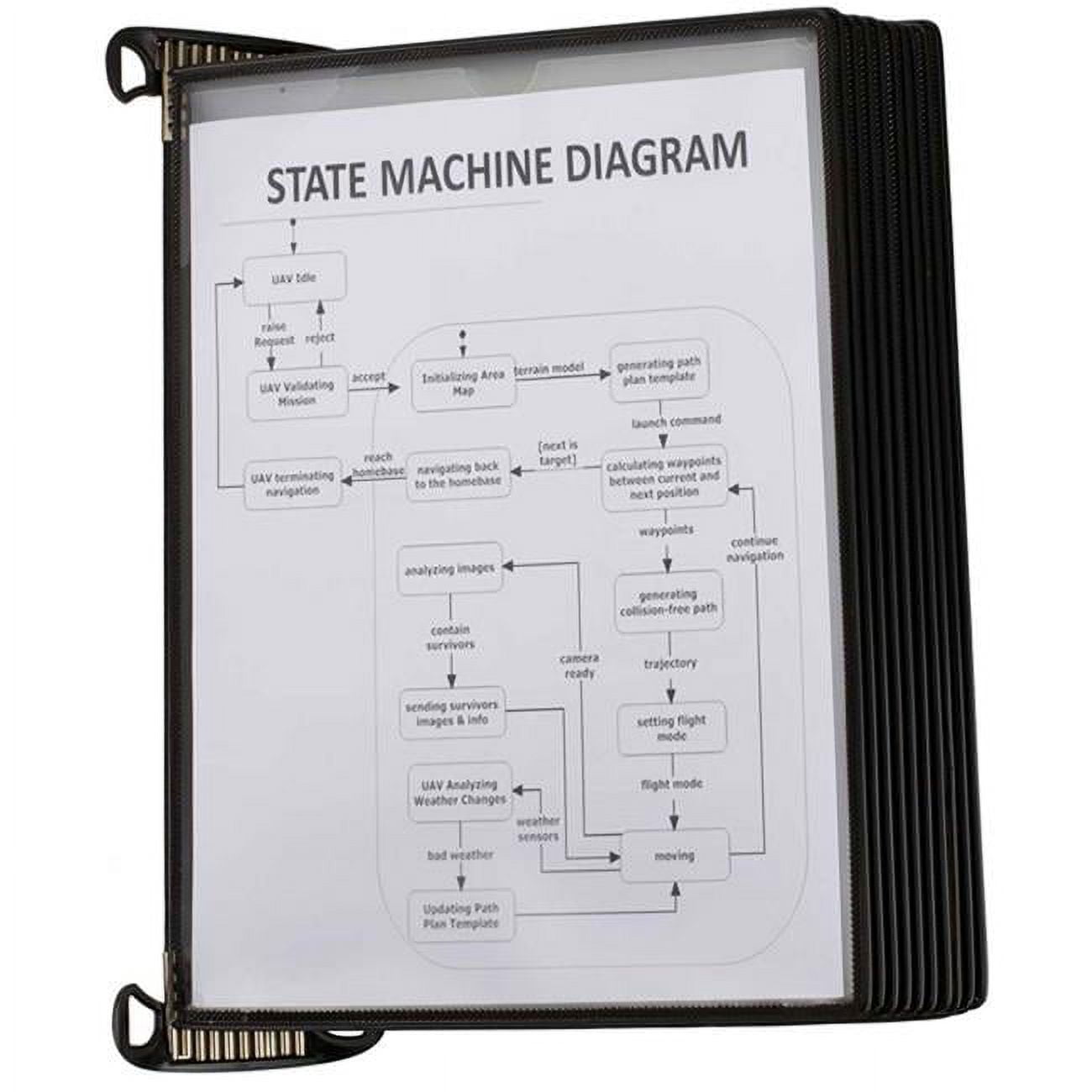 Tarifold PRO Wall Display Unit with 10 Display Pockets, Black - 20 ...