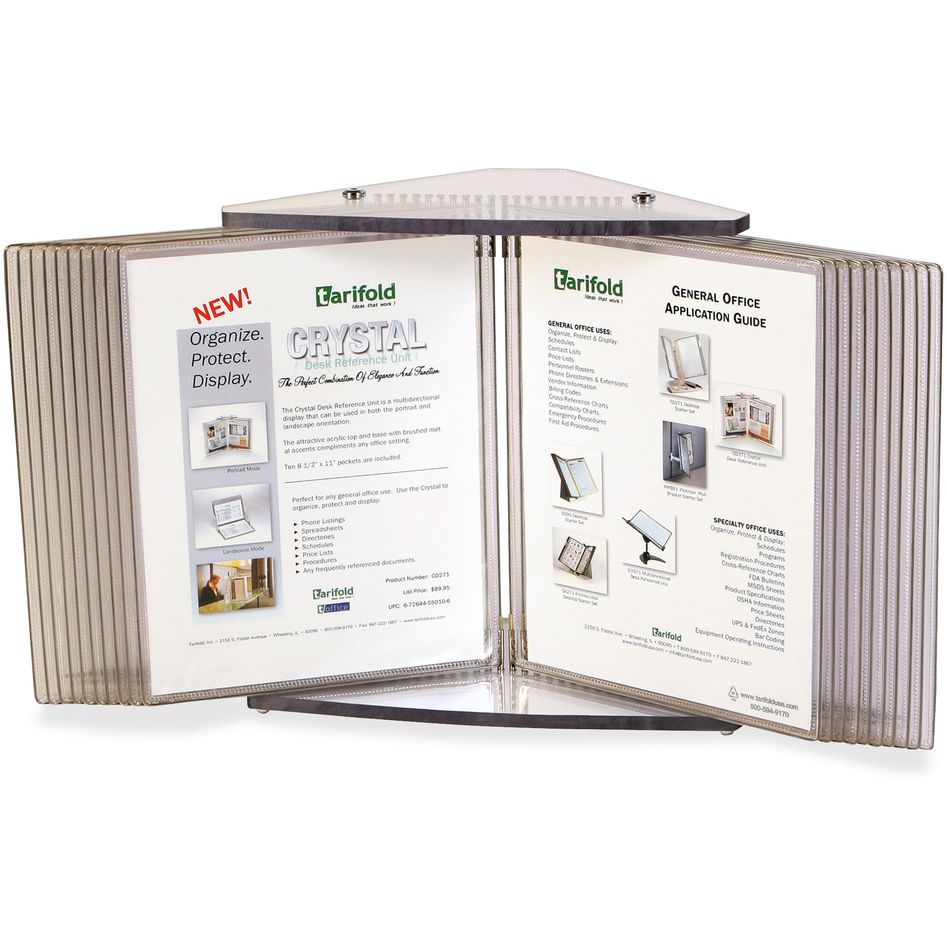 Tarifold, TFICD272, 20-Pocket Crystal Desk Reference Unit, 1 Each ...