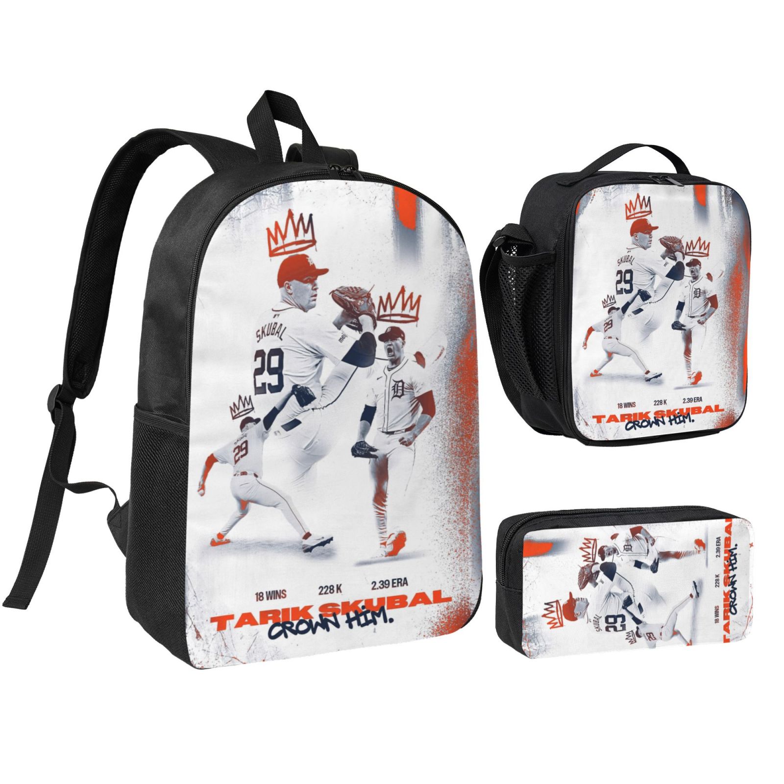 Tarik Skubal 3-Piece Set Backpack Lunch Bag And Pencil Case, Water ...