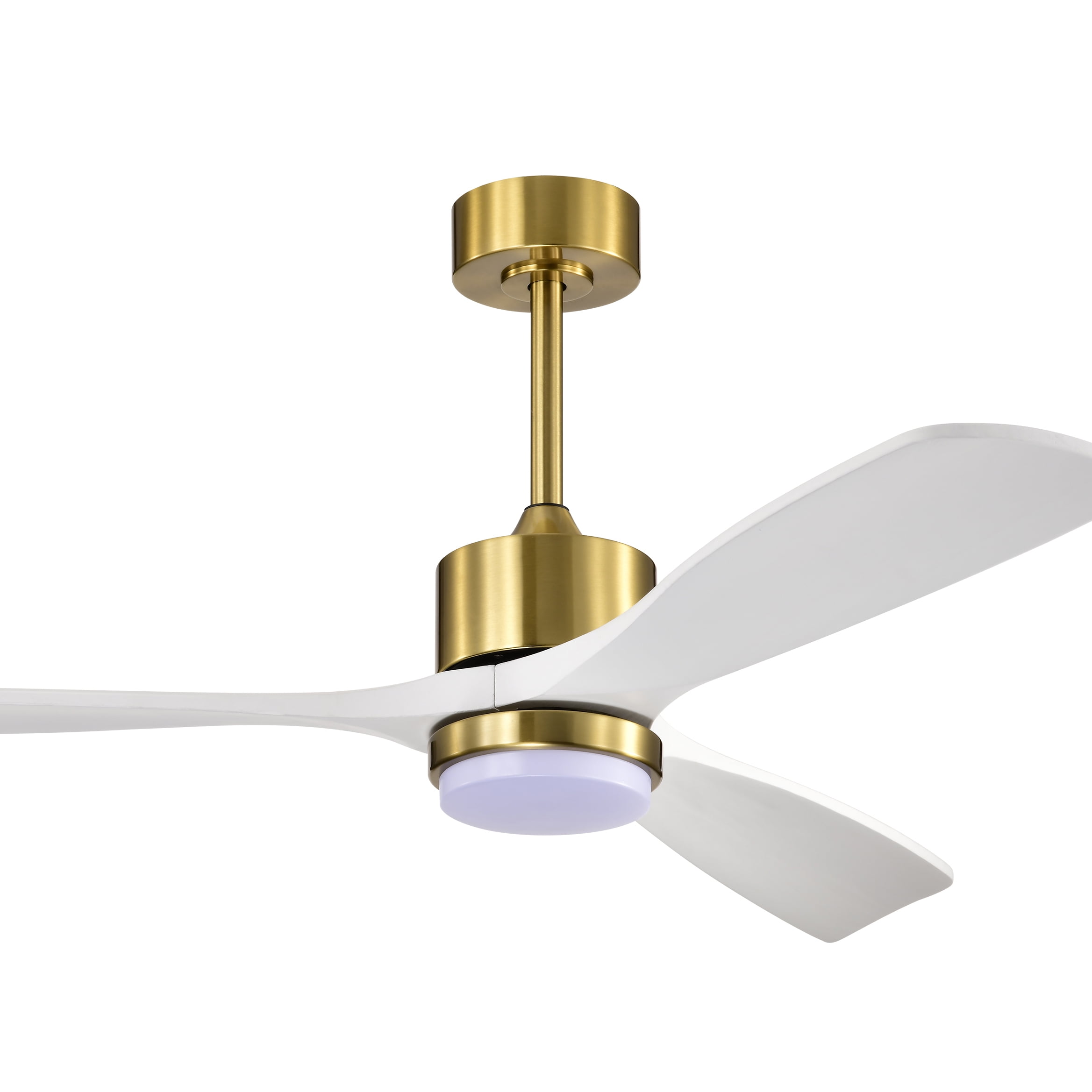 Tariq 52 in. 1-Light Indoor Brass Finish Ceiling Fan with Light Kit ...