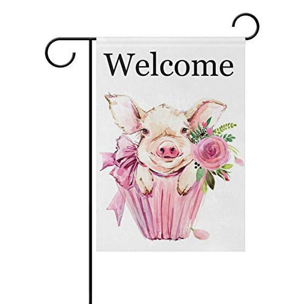 Tarity Welcome Pig Garden Flag Double Sided 12x18 Inch Yard Flag ...