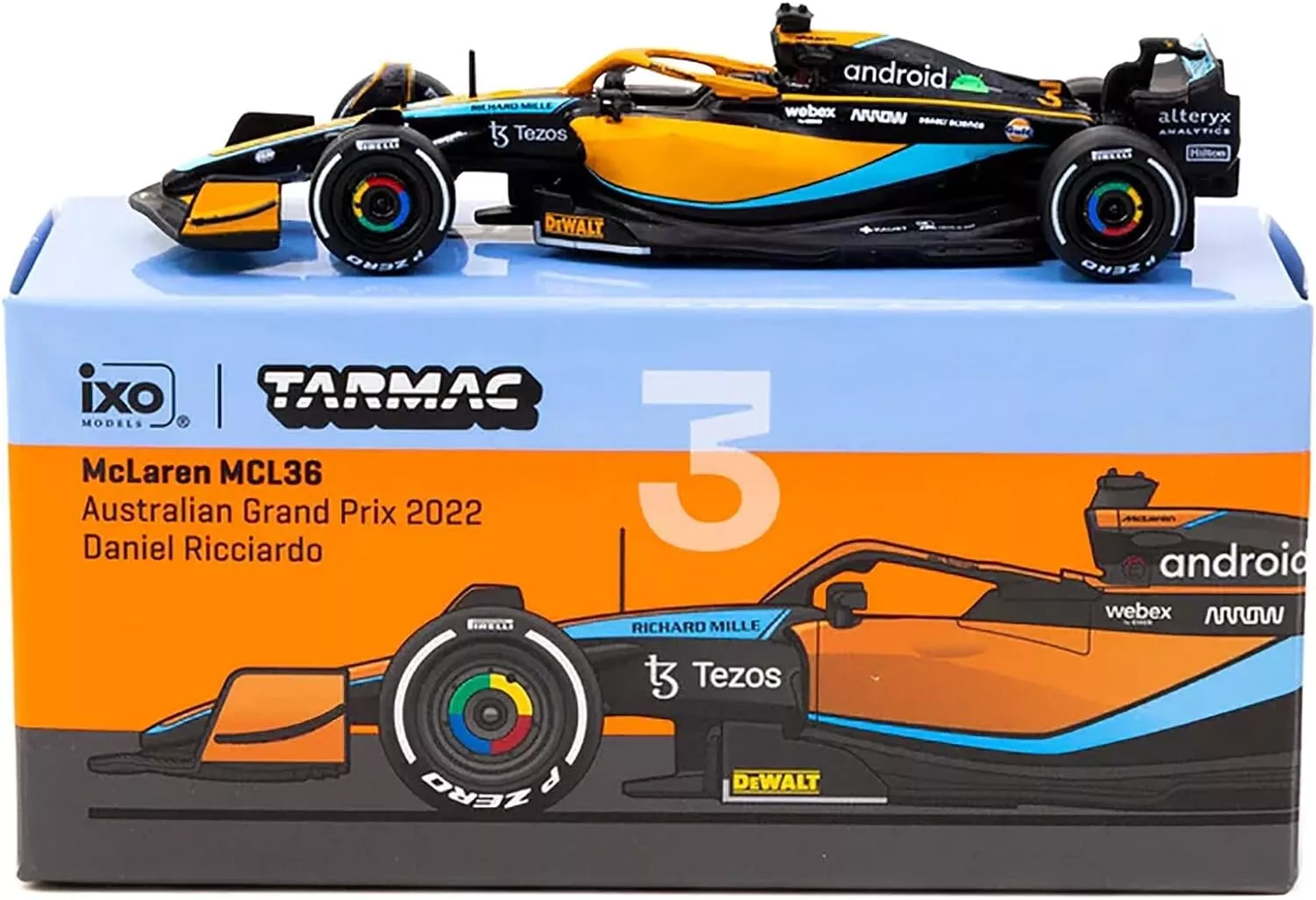 Tarmac Works 1:64 McLaren MCL36 Australian Grand Prix 2022 #3 Daniel ...