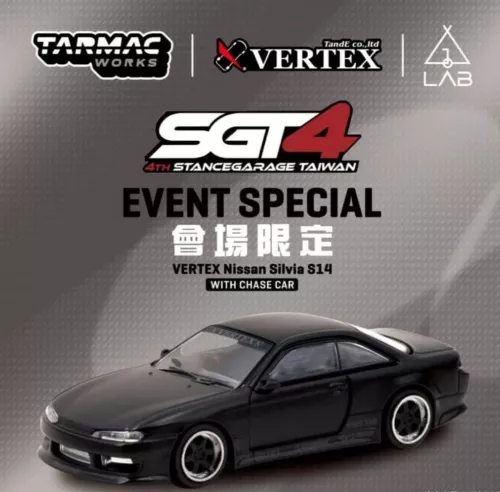 Tarmac Works VERTEX Nissan Silvia S14 Black Event Special Edition ~ 1/64 - Walmart.com