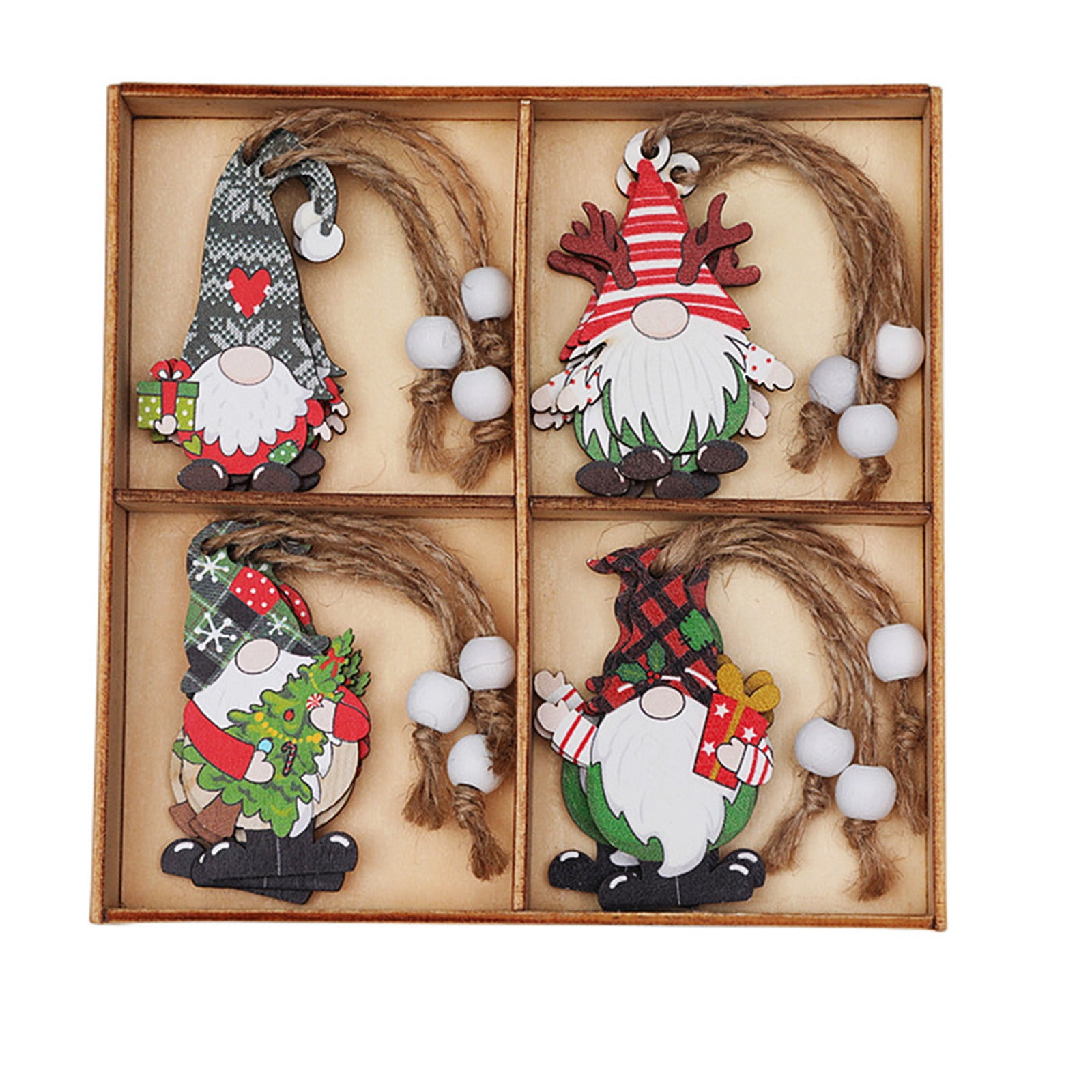 Chmadoxn 12PCS Christmas Wooden Ornaments Winter Wonderland Ornaments ...