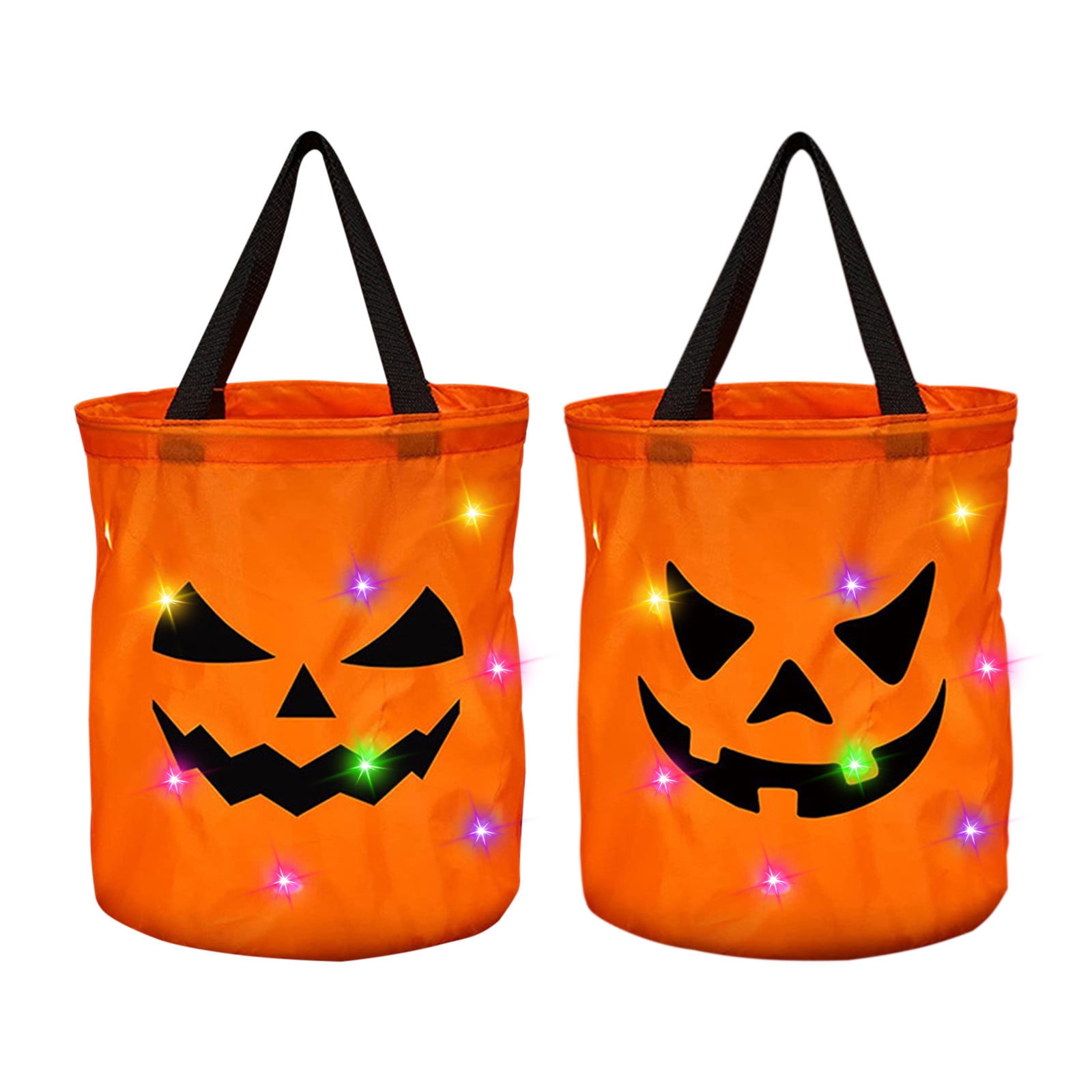 Tarmeek 2 Pieces LED Light Halloween Candy Bags Light Up Halloween ...