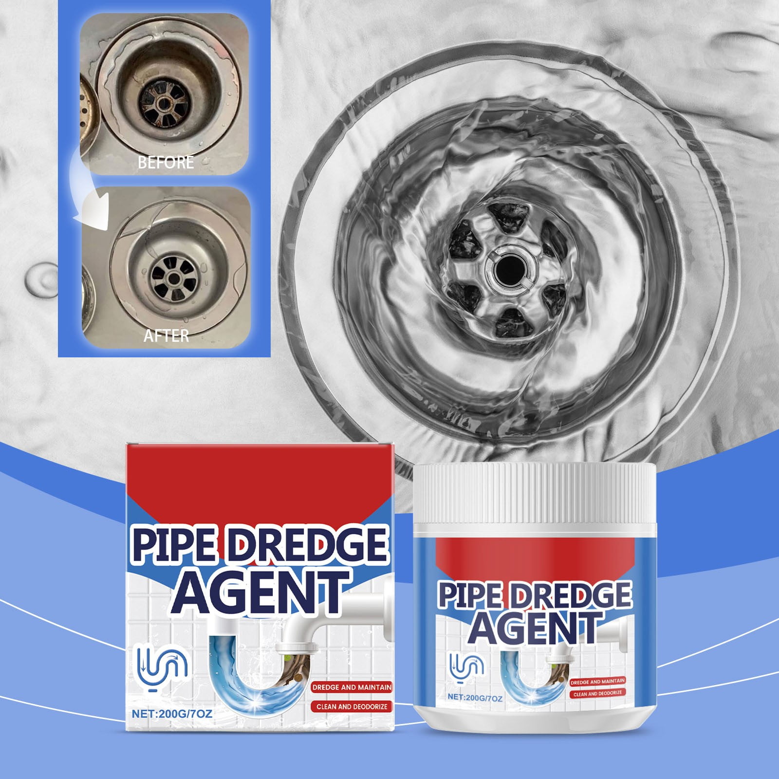 Tarmeek All-in-One Drain Cleaner Powder for Sink, Shower and Toilet ...