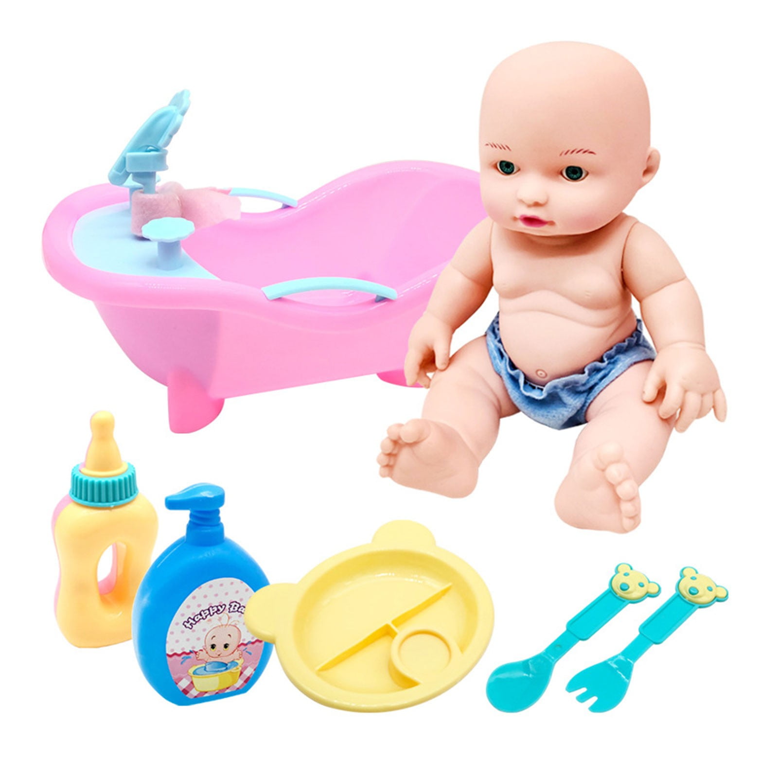 Chmadoxn Baby Doll Bathtub Bath Toy Set Girls Toddlers Bath Tub Toys ...