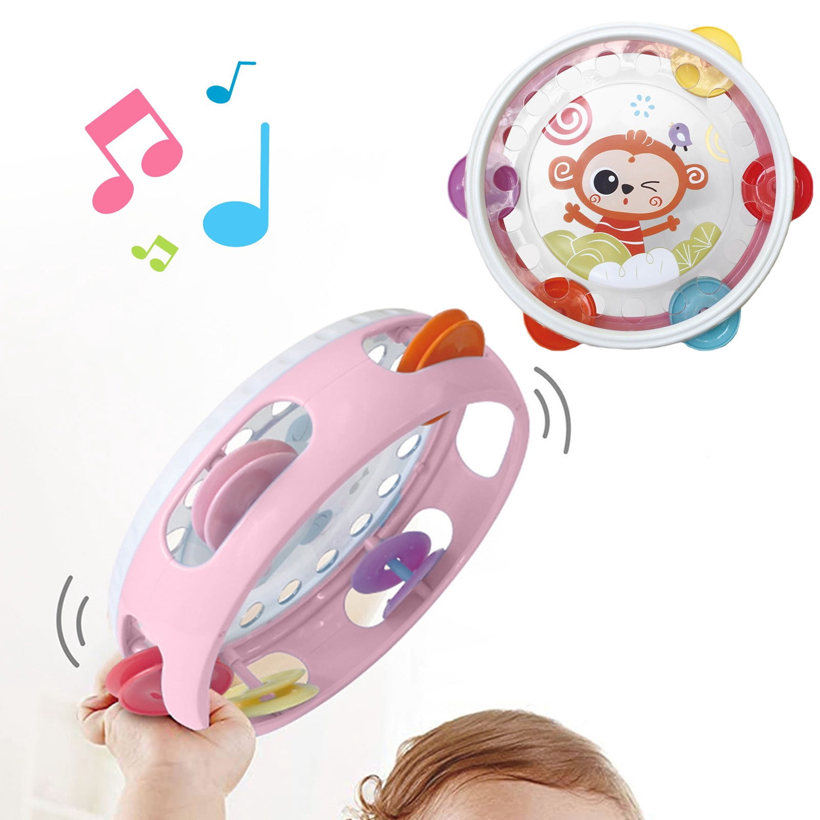 Tarmeek Baby Toys Hand Held Tambourine Drum for 6-9-12 Month Toddlers ...
