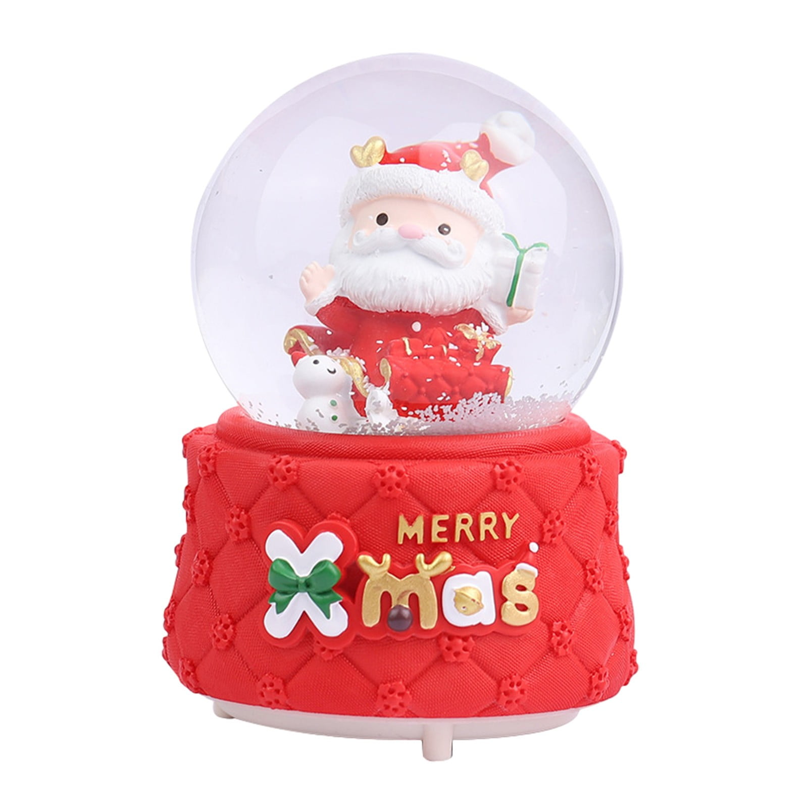 Tarmeek Christmas Music Box Musical Rotating Santa Claus Flying Over ...