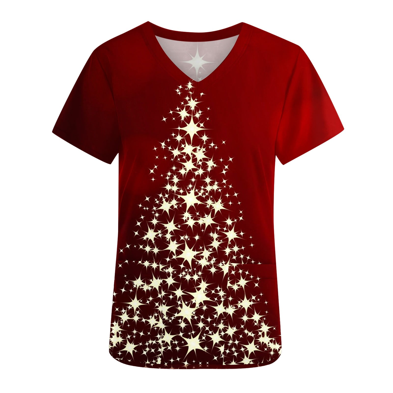Tarmeek Christmas Scrubs Tops for Women Snowman and Snow Graphic ...