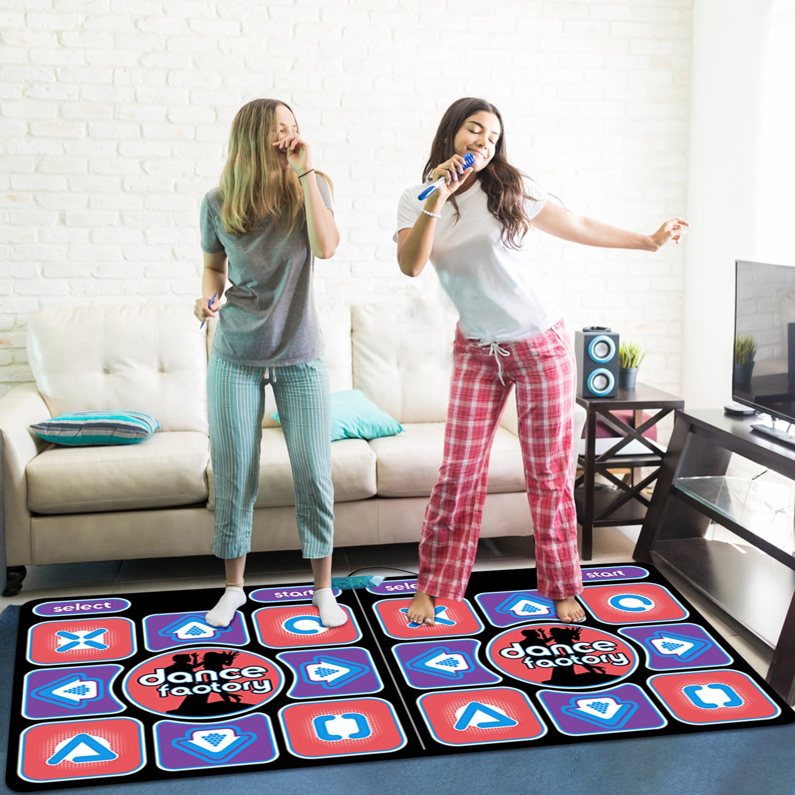 Tarmeek Double-User Dance Mat for Kids & Adults, Non-Slip Yoga/Fitness ...