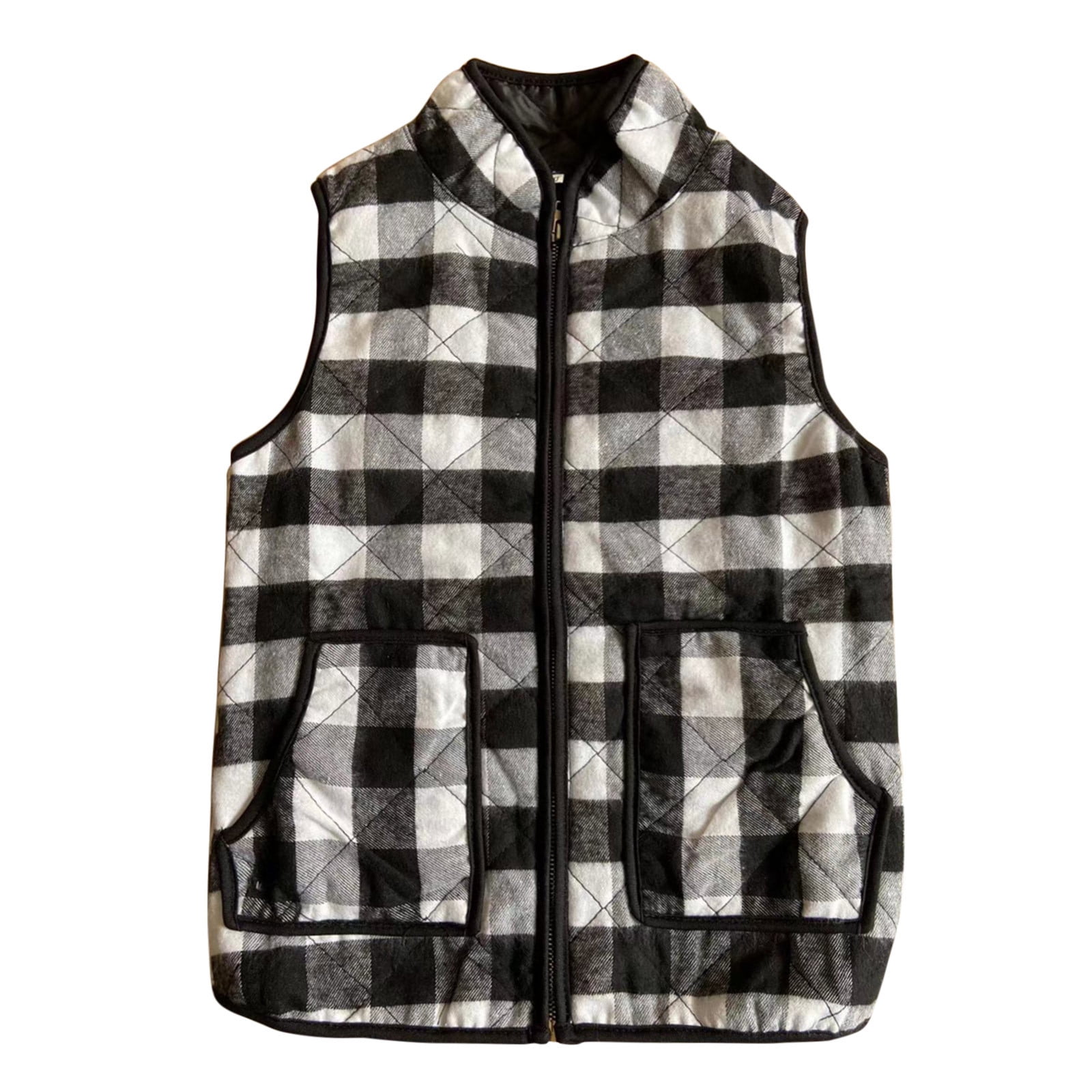 Tarmeek Kid Little Girls Puffer Buffalo Vest Lightweight Plaid Quilted ...