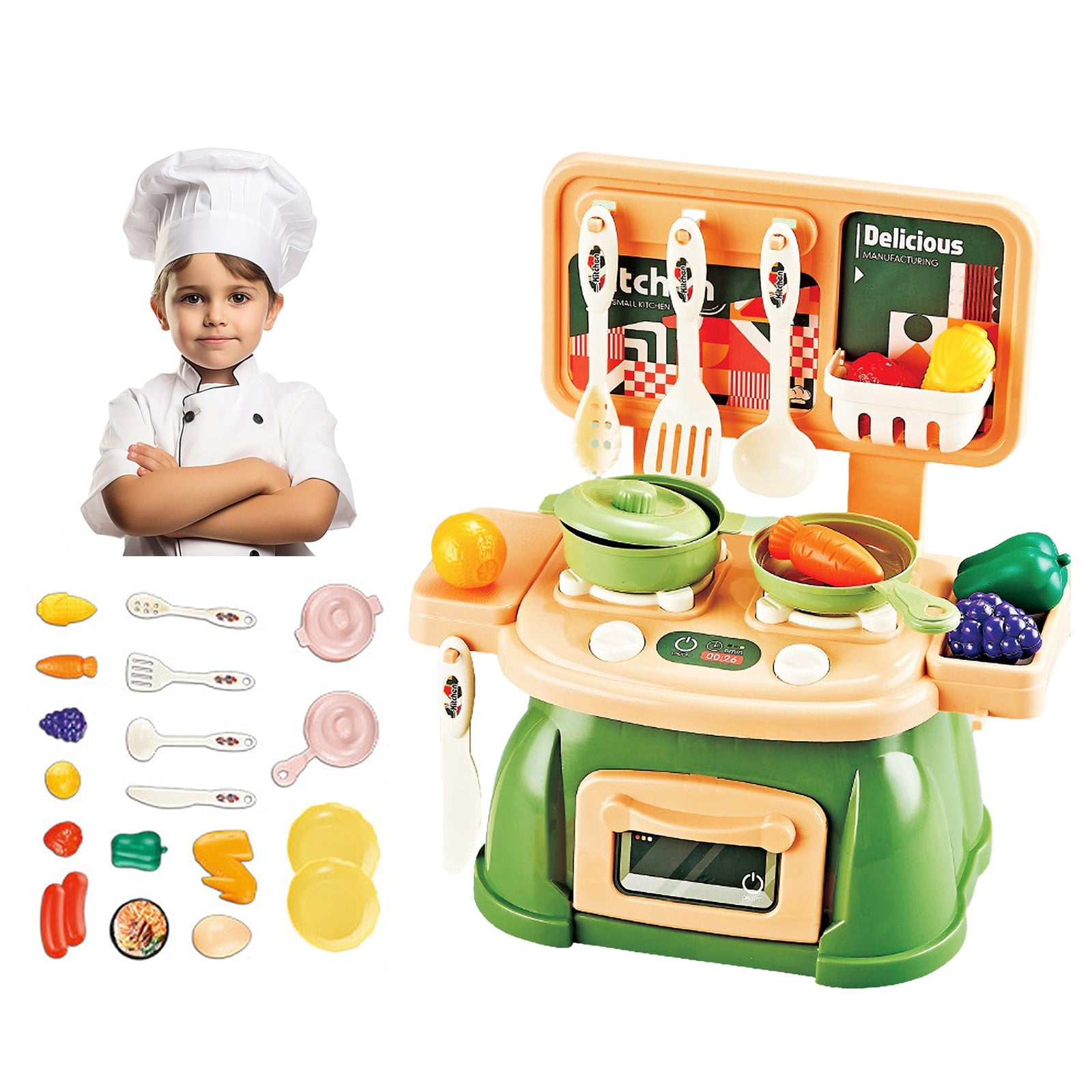 Tarmeek Kids Kitchen Playset Mini Girls Kitchen Pretend Play Toys ...