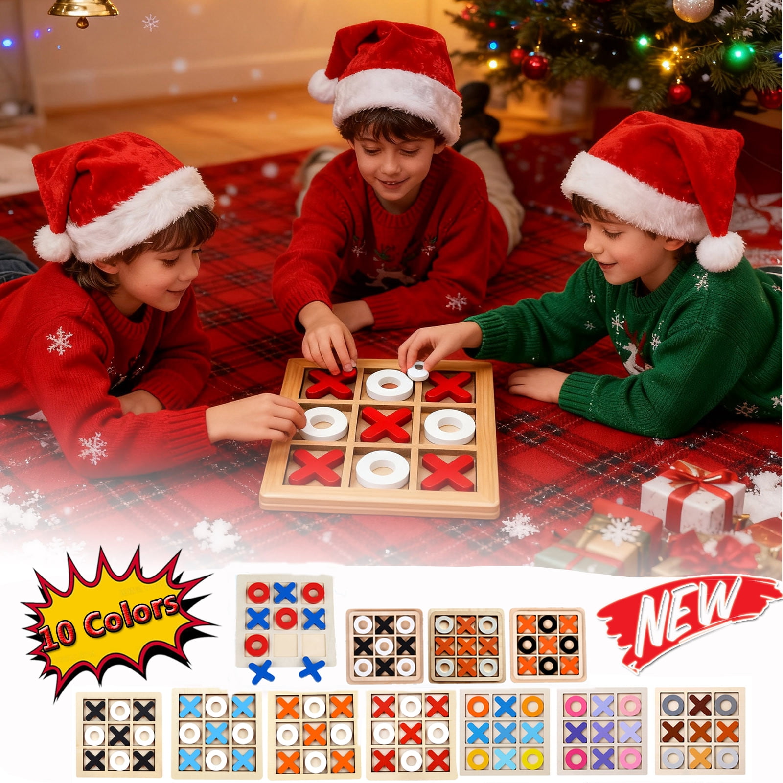 Tarmeek Tic Tac Toe Board Game for 3 4 5 Year Old Kids, Wooden ...
