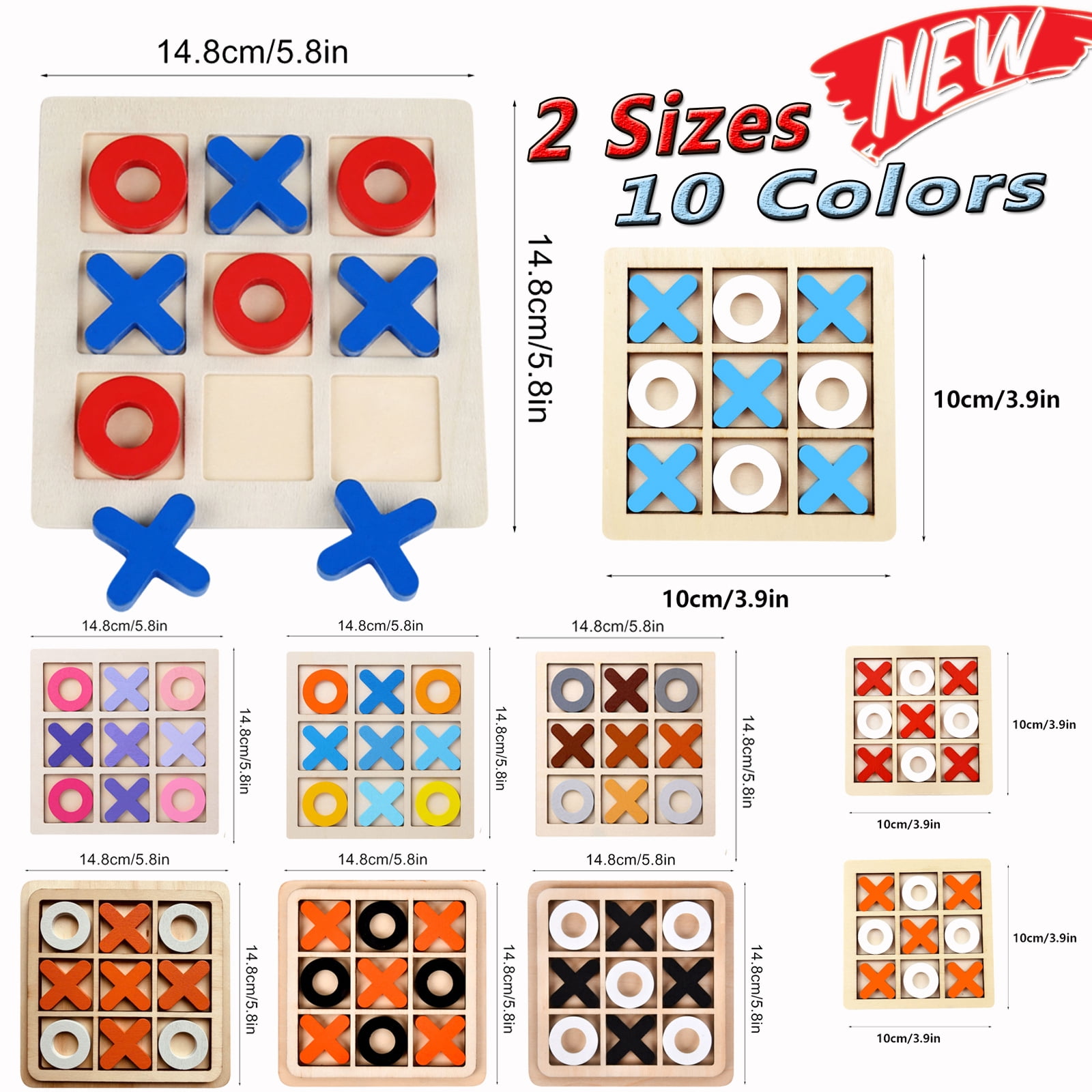 Tarmeek Tic Tac Toe Board Game for 3 4 5 Year Old Kids, Wooden ...