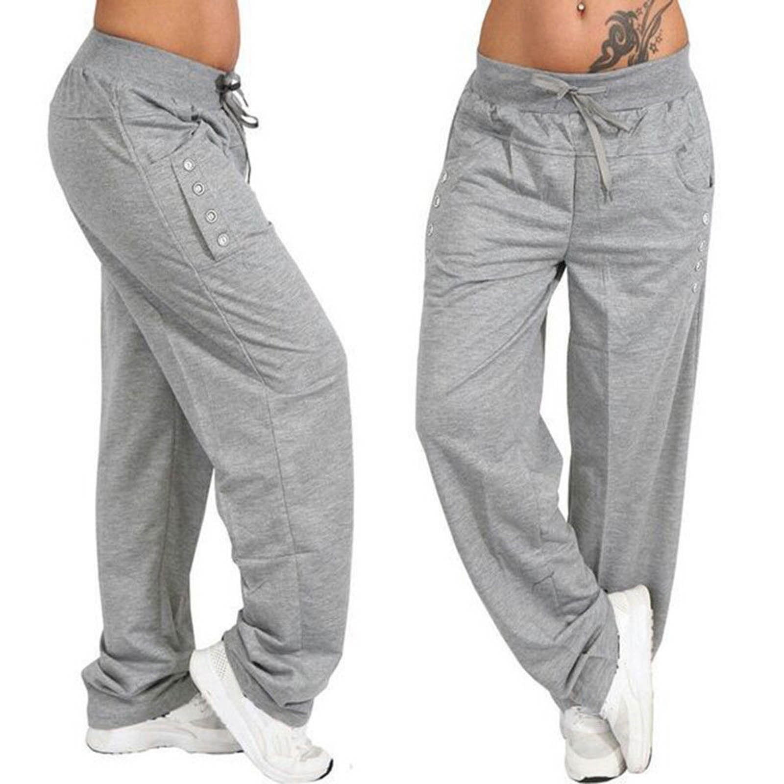 Tarmeek Women's Sweatpants Wide Leg Yoga Pants High Waisted Adjustable ...
