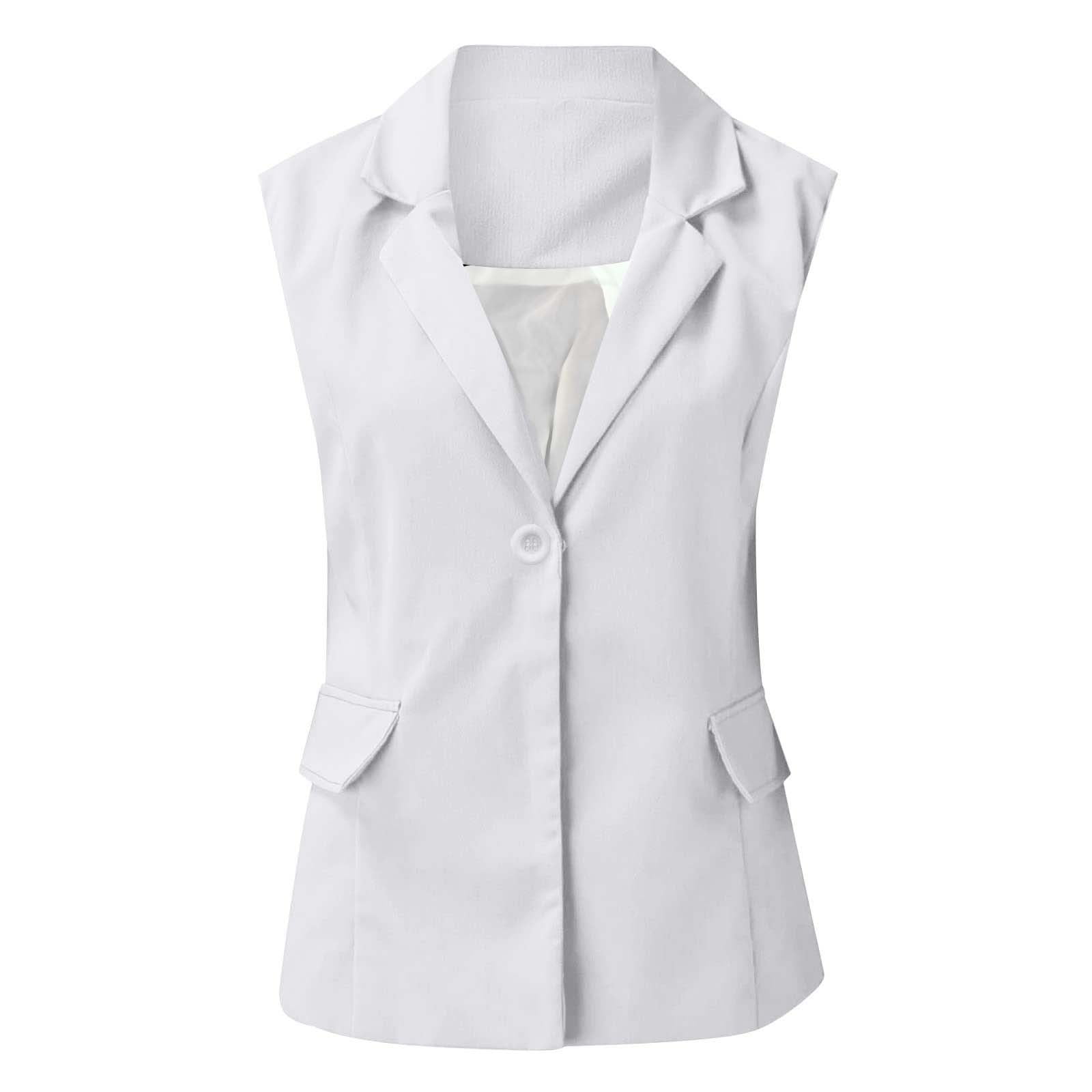 Tarmeek Womens Formal Vests Sleeveless Cardigan Vests with Side Pockets ...