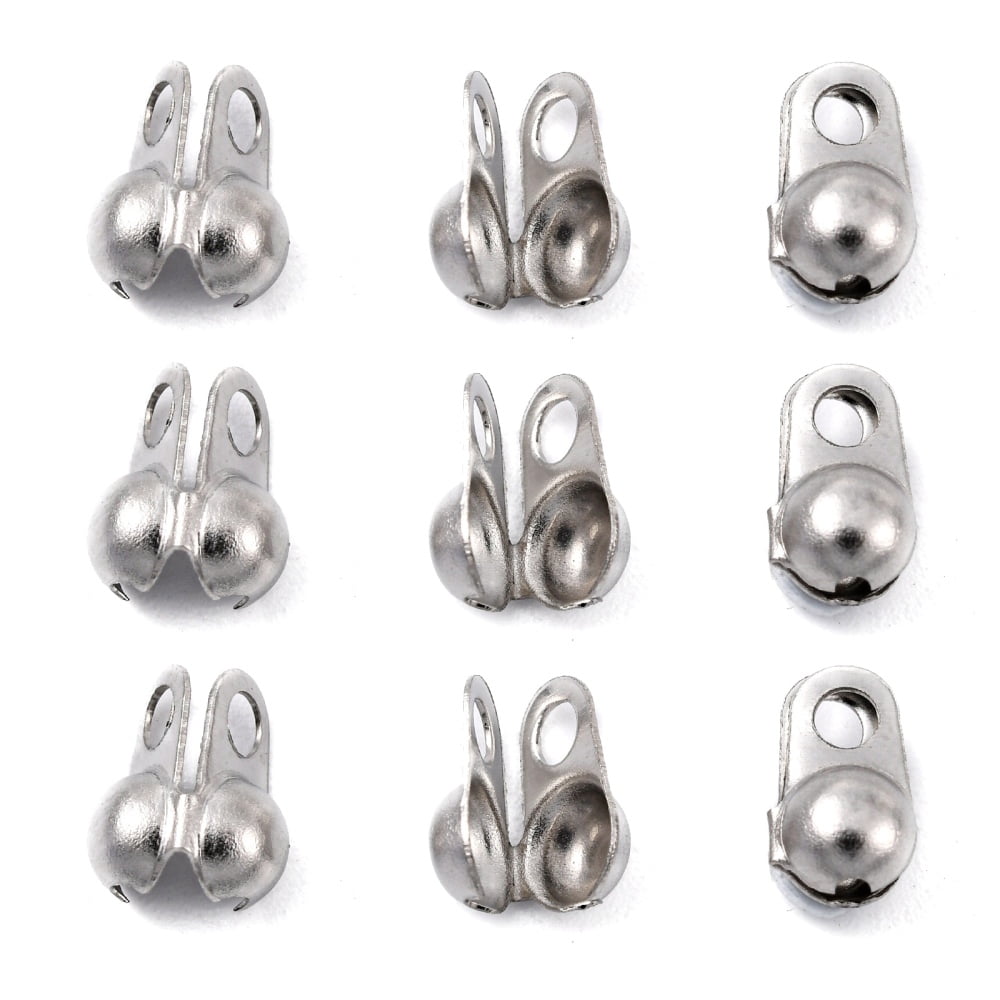 Tarnish Resistant 304 Stainless Steel Bead Tips Calotte Ends Clamshell ...