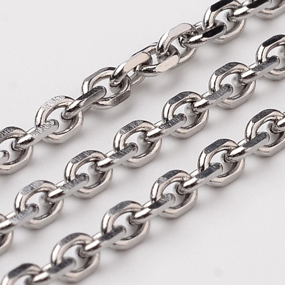 Tarnish Resistant 304 Stainless Steel Cable Chains Diamond Cut Chains ...