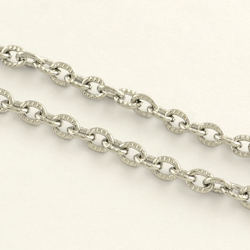 Tarnish Resistant 304 Stainless Steel Cable Chains Textured Unwelded ...