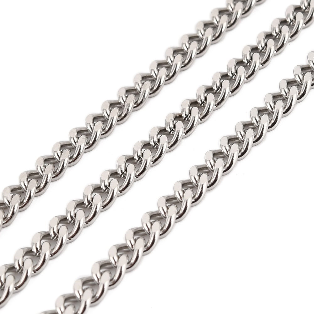 Tarnish Resistant 304 Stainless Steel Cuban Link Chains Unwelded with ...