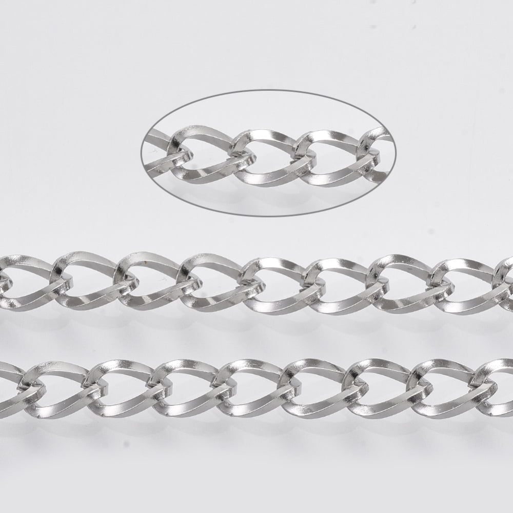 Tarnish Resistant 304 Stainless Steel Curb Chains with Spool Twisted ...