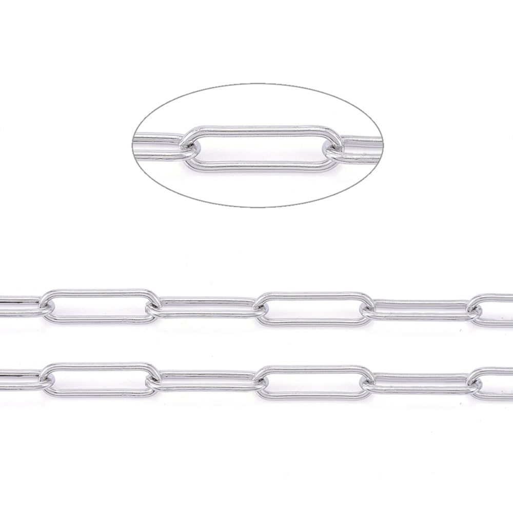 Tarnish Resistant 304 Stainless Steel Paperclip Chains Drawn Elongated ...