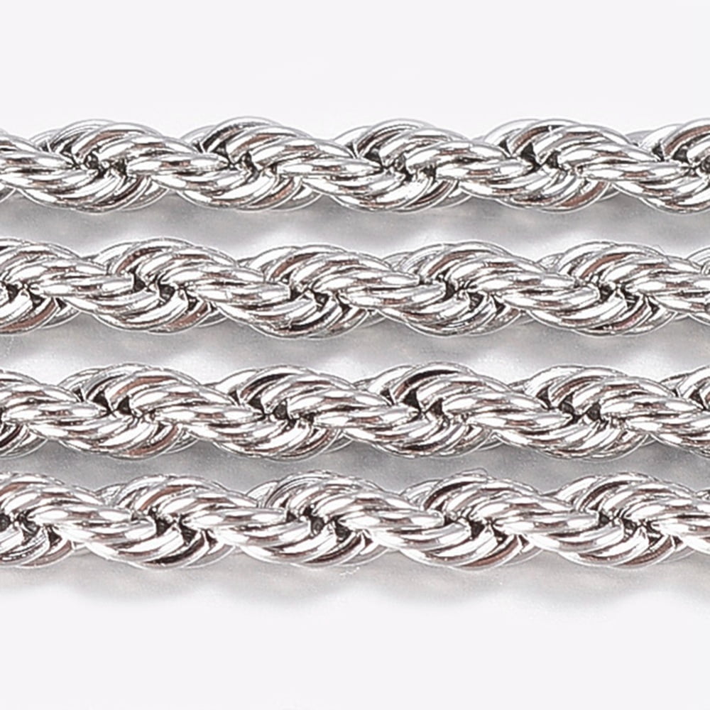 Tarnish Resistant 304 Stainless Steel Rope Chains with Spool Unwelded ...