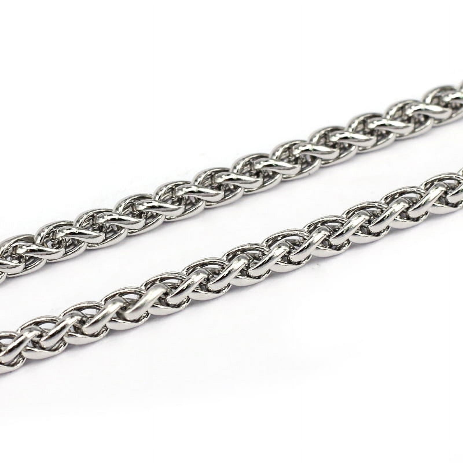 Tarnish Resistant 304 Stainless Steel Wheat Chains Foxtail Chain Unwelded Stainless Steel Color ...