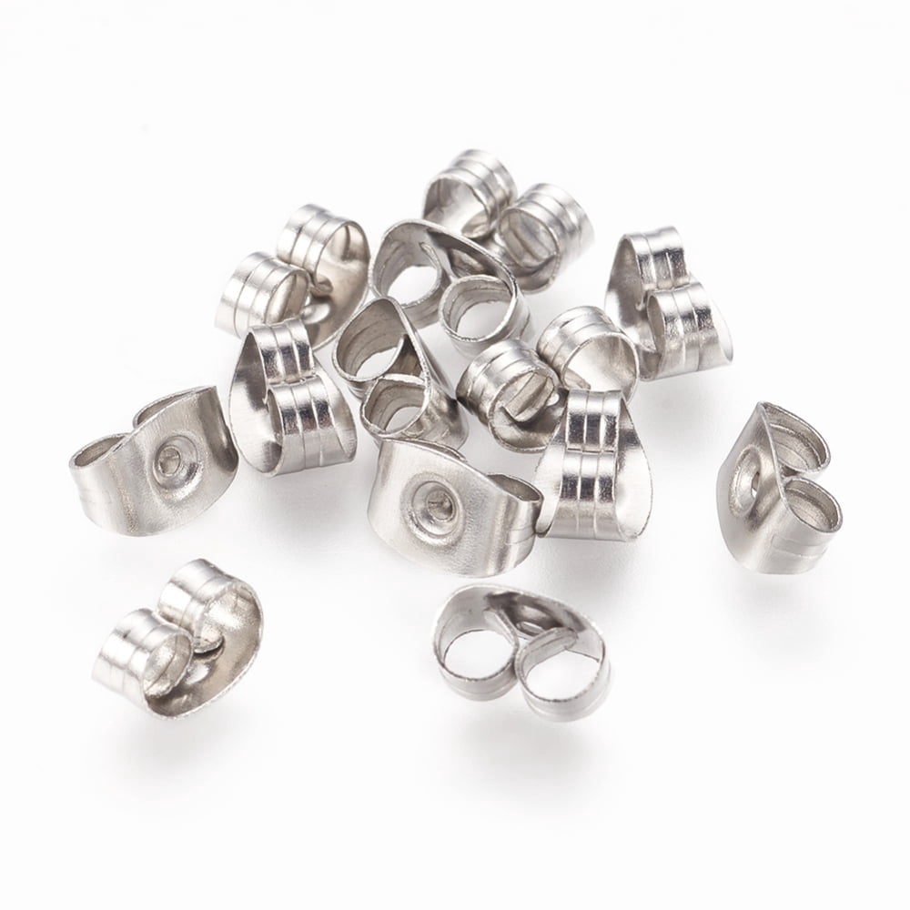 Resistant 316 Surgical Stainless Steel Ear Nuts Friction Earring Backs ...